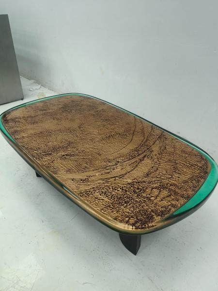 Hotel Home Contemporary Marble And Wood Coffee Table With Metal Base