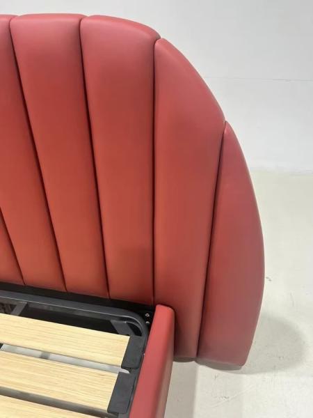 Quality Italian Designed Luxurious Leather Fabric Bed Modern Minimalist Masterpiece for sale