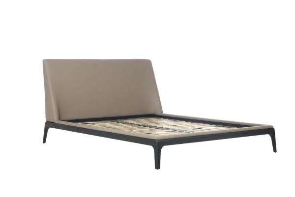 Quality Elegant Leather And Fabric Upholstered Bed Timeless Design For Home Hotel for sale