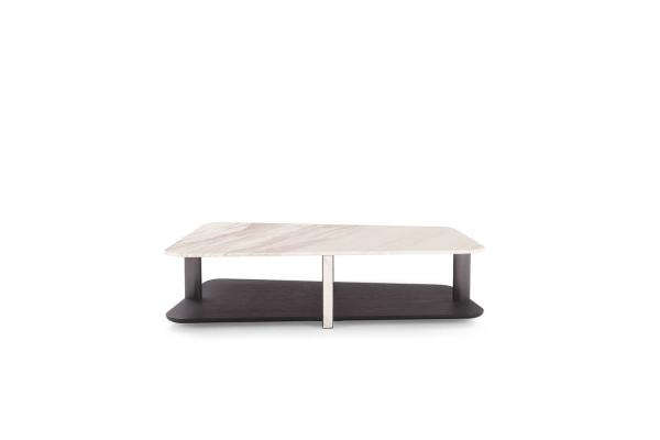 Minimalist Coffee Table Marble Wood Metal Construction Modern For Home Hotel