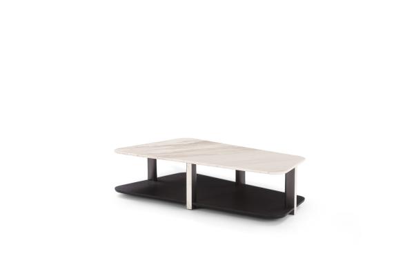 Minimalist Coffee Table Marble Wood Metal Construction Modern For Home Hotel
