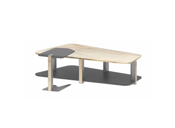 Minimalist Coffee Table Marble Wood Metal Construction Modern For Home Hotel