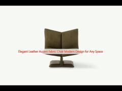 Elegant Leather Accent Fabric Chair Modern Steel Leg