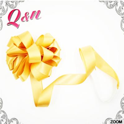 China Custom cheap solid color polyester Decoration Tie Satin Ribbon Bow Washable Home Textile With Dyeing for sale