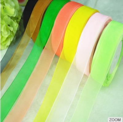 China 15mm Good Quality 196 solid color custom size  Black polyester Snow Yarn Ribbon for handicraft for sale
