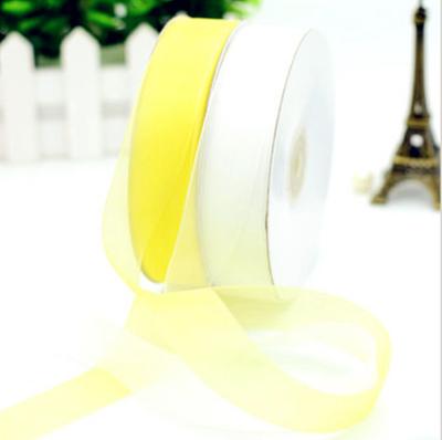 China Gold Edge solid 196 color 25cmOrganza Ribbon,Gift Ribbon,Organza ribbon,fashion ribbon,silk Organza,Clothing Accessories for sale