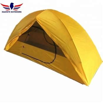 China Yellow Waterproof Pop up 2 Person Folding Camping Hiking Famility Tent 2KG for sale