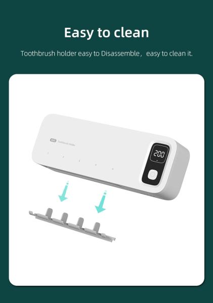 Home Battery UVC Light Sterilizer Smart Wall Mounted Toothbrush Sanitizer