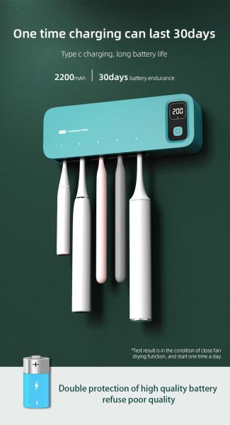 Home Battery UVC Light Sterilizer Smart Wall Mounted Toothbrush Sanitizer