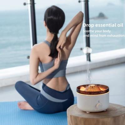 China Serene Sleep Fire Flame Humidifier With 7-Color LED Light For Aromatherapy And Stress Relief for sale