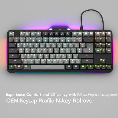 Cina Tastiera a asse magnetico full-size con frequenza di polling di 1000Hz, peso di 2,2 libbre e dimensioni di 17,6 x 5,3 x 1,5 pollici in vendita