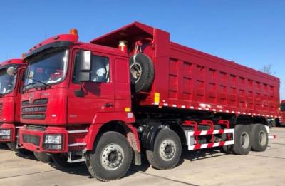중국 티퍼 WEICHAI 디젤 엔진 SHACMAN F3000 덤프 트럭 8x4 380 유로 II 빨간색 판매용