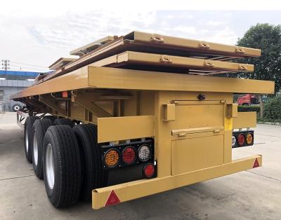 China CIMC HUAJUN 3 Axle Side Tipper Semi Trailer with Lock Bar at Both Sides 60 Tons Semi Trailer for sale