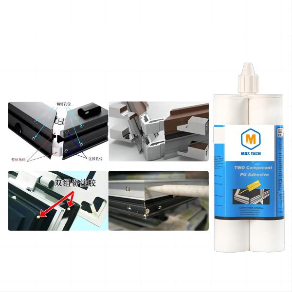 Quality Two Component Polyurethane Adhesive for Aluminum Window and Door Corner Angle Frame Assembly with High Strength with Ela for sale