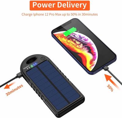 Cina OEM solare del caricatore di USB C della Banca di potere di 18W 10000mAh in vendita