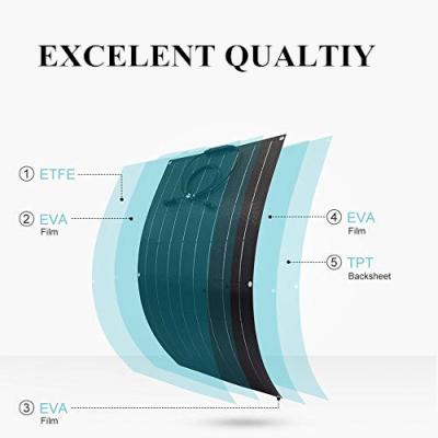 Cina Modulo solare del pannello solare monocristallino flessibile impermeabile da 100 watt mono per rv in vendita