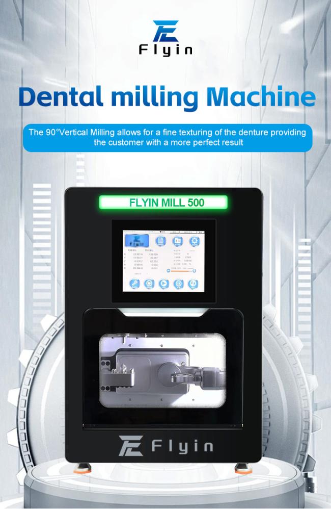 Dental milling machine in operation