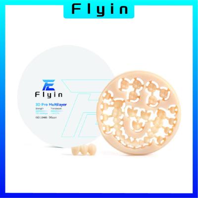 China 43% -57% 6 Layers 3D Pro Multilayer Dental Zirconia Block For CAD CAM Open System for sale