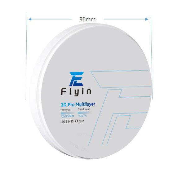 Flyin Nueva venta popular Cad Cam Zirconia Bloques 14 mm 3D Pro Bloques de zirconia de múltiples capas