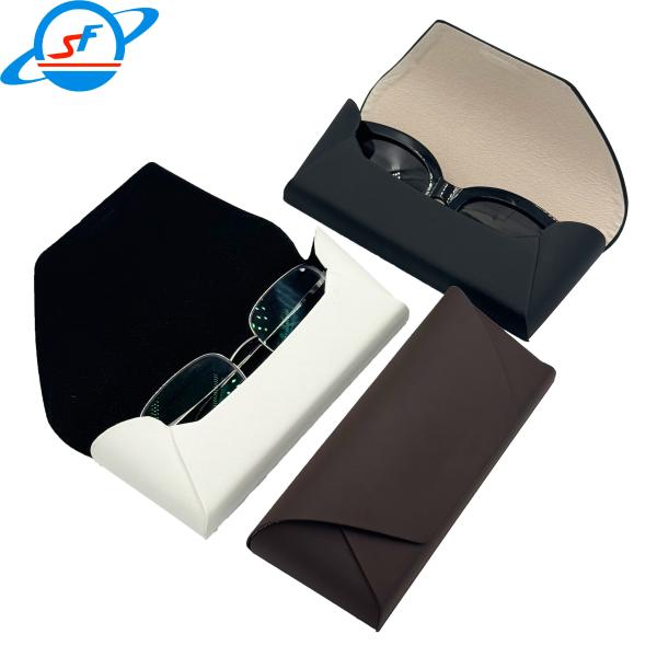 Quality Unisex Soft Leather Spectacle Cases With Interior Flannel SGS Certified for sale