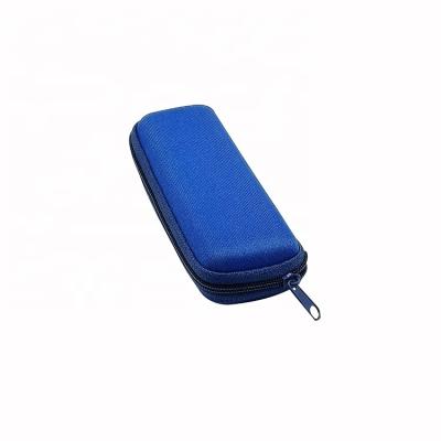 China Tragbare Aufbewahrung Blau gestricktes Gewebe Sonnenbrille Fall Anti-Druck zu verkaufen