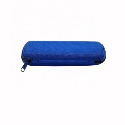 China Tragbare Aufbewahrung Blau gestricktes Gewebe Sonnenbrille Fall Anti-Druck zu verkaufen