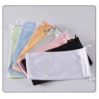China Customised Soft Drawstring Microfiber Pouch Glasses Case Tear Resistance for sale