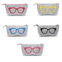 China Lightweight Soft Felt Pouch Glasses Case Simple Western Style for sale