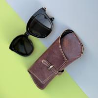 China Imitation Leather Flocking Foldable Eyeglass Case Bag Damage Resistant for sale