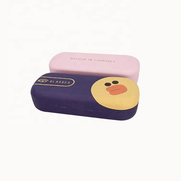 Quality Stylish Black Pink PU Leather Sunglasses Case With Logo Printed for sale