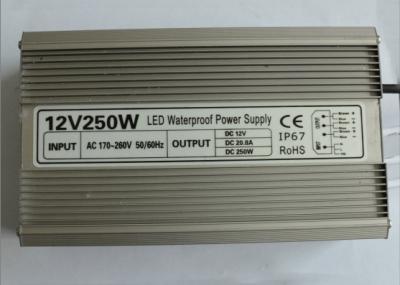 China Aluminum Case IP67 12V 250W Waterproof LED Power Supply for LED Strips for sale