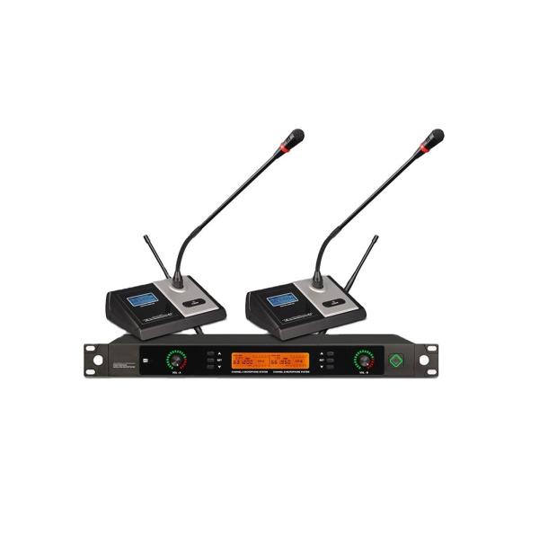 Quality 90dB Wireless Conference Room Mic Dual Channel UHF For Audio System for sale