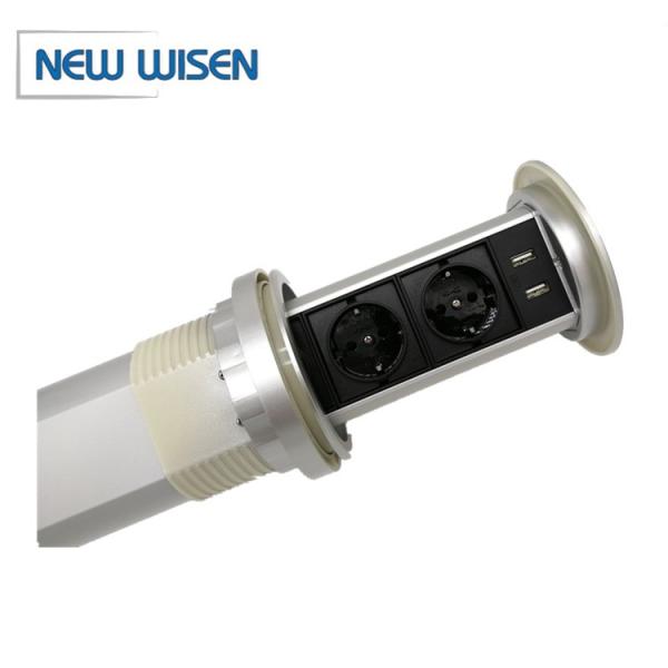 Hidden Electric Grounding Power Outlet Tower Plug Desktop Kitchen Motorised