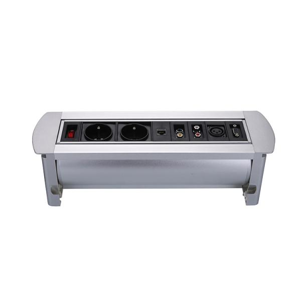Oxidized Aluminum Alloy Recessed Desk Power Strip USB Outlet Strip Socket For Office Table