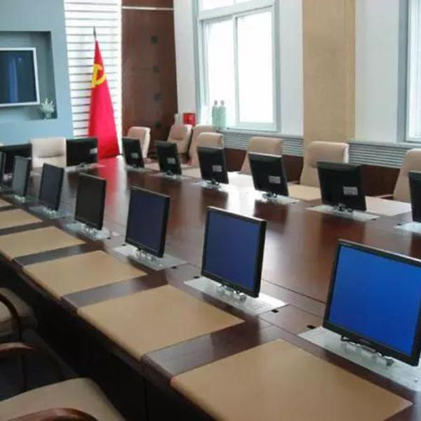 Quality Flip Up Conference Table Computer Monitor Lift System For Collaborative Presentation for sale