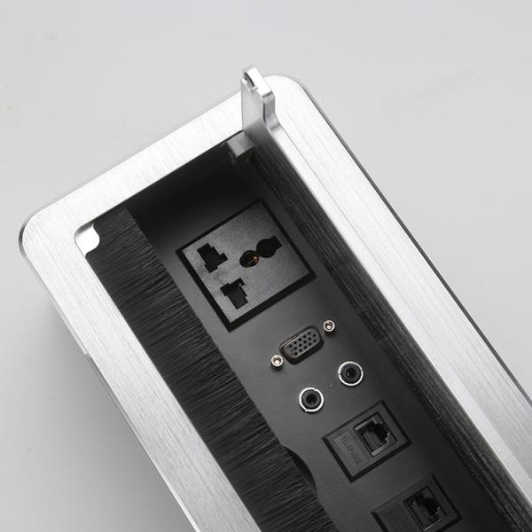 Smart Furniture Recessed Power Strip Usb C Tabletop Socket With RJ45 Audio Brushed Grommet