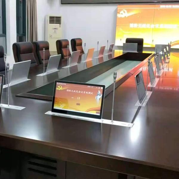 Quality Meeting Room Motorized Computer Monitor Lift Vertical Hidden LCD Customized for sale