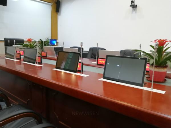 Quality 18.4 Inch LCD FHD Hidden Monitor Lift Computer System With Microphone for sale