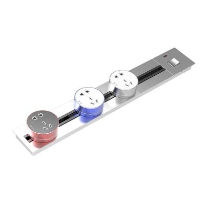 China Smart Hidden Power Track Socket Multi Office Desk Rail System for sale