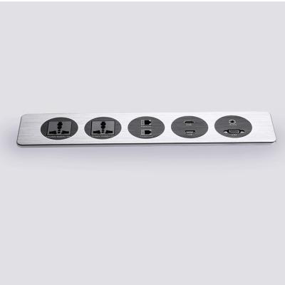 China Meeting Room Desk Mounted Plug Sockets Embedded Power Strip With Usb for sale