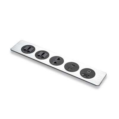 China Meeting Room Desk Mounted Plug Sockets Embedded Power Strip With Usb for sale