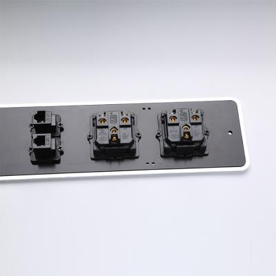 China Meeting Room Desk Mounted Plug Sockets Embedded Power Strip With Usb for sale