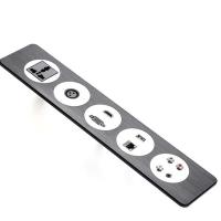 China NWS-SAL705A Multimedia Hidden Desktop Power Outlet with USB 10A 335x71mm Brushed Silver Office Socket for sale