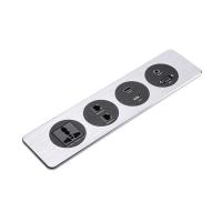 China NWS-SAL704B Universal Power Data Desk Socket 305x80mm Aluminum Alloy with RJ45 HDMI USB VGA Ports for sale