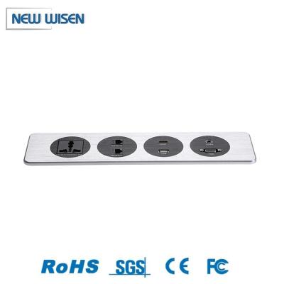 China Universal Power Data Desk Multi Plug Socket For Conference Table RJ45 Network for sale