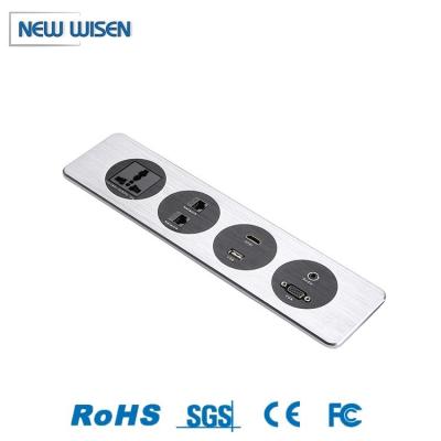 China Universal Power Data Desk Multi Plug Socket For Conference Table RJ45 Network for sale