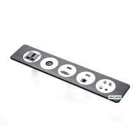 China NWS-SAL705A Office Desk Power Data Panel Socket 370mm×80mm Brushed Silver with HDMI USB VGA Ports for sale