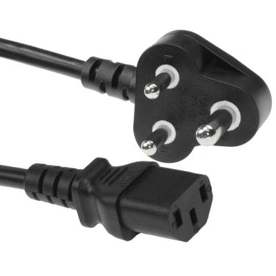 Cina Wholesale COMPUTER SIPU IEC Mains Power Cable India Plug Lead Power Cord For PC And Kettle Printer 1.5m Black in vendita