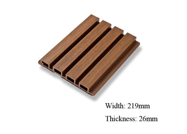 Quality WPC Outdoor Wall Panels 219x26mm Fluted Exterior Cladding Waterproof Weather-Resistant Villa Hotel for sale