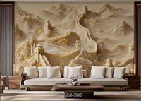 China 5D Embossed Decorative PVC Feature Wall Panel Customizable Patterns for sale